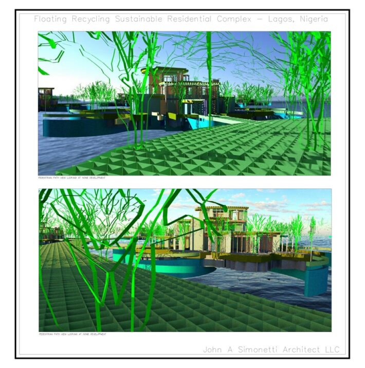 Gold Winner | Floating Recycling Sustainable Residential Complex | John A Simonetti Architect LLC
