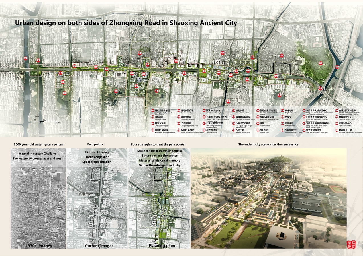 Gold Winner | Urban design on both sides of Zhongxing Road in Shaoxing ...