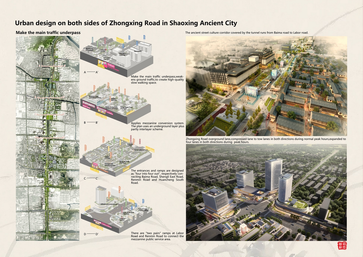 Gold Winner | Urban design on both sides of Zhongxing Road in Shaoxing ...